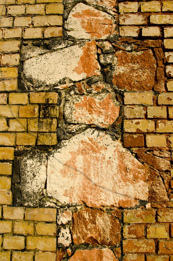 Interesting Architecture Wall of Bricks Cross Sign Stock Photo - Image ...