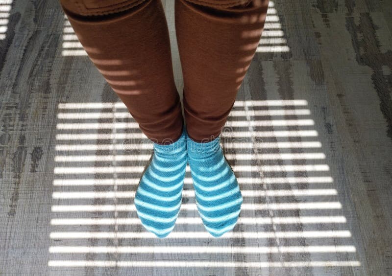Interesting Background with the Shade Blinds on Legs. Stock Photo ...