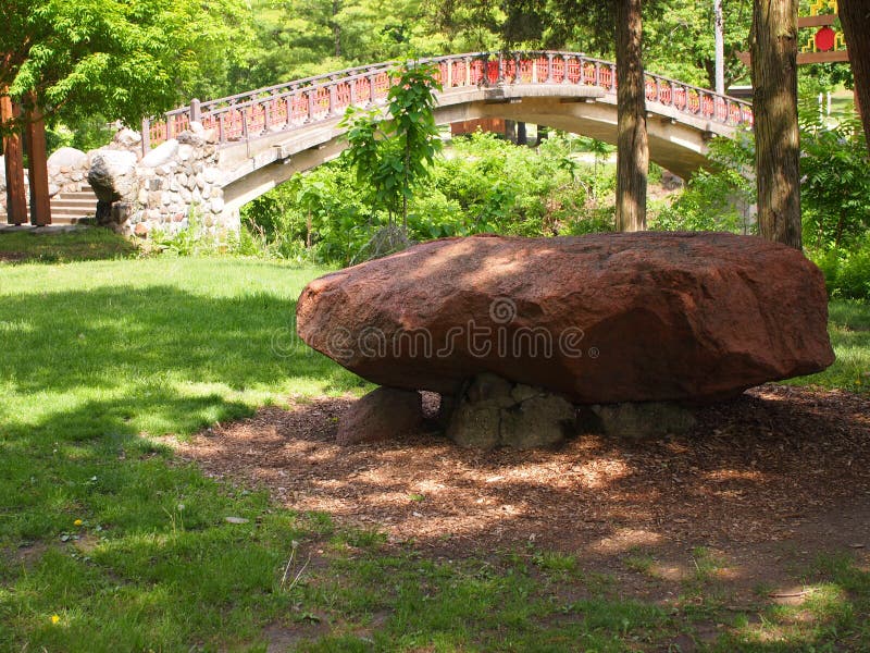 Unique Rock Structure with Arch Bridge Stock Image - Image of summer ...