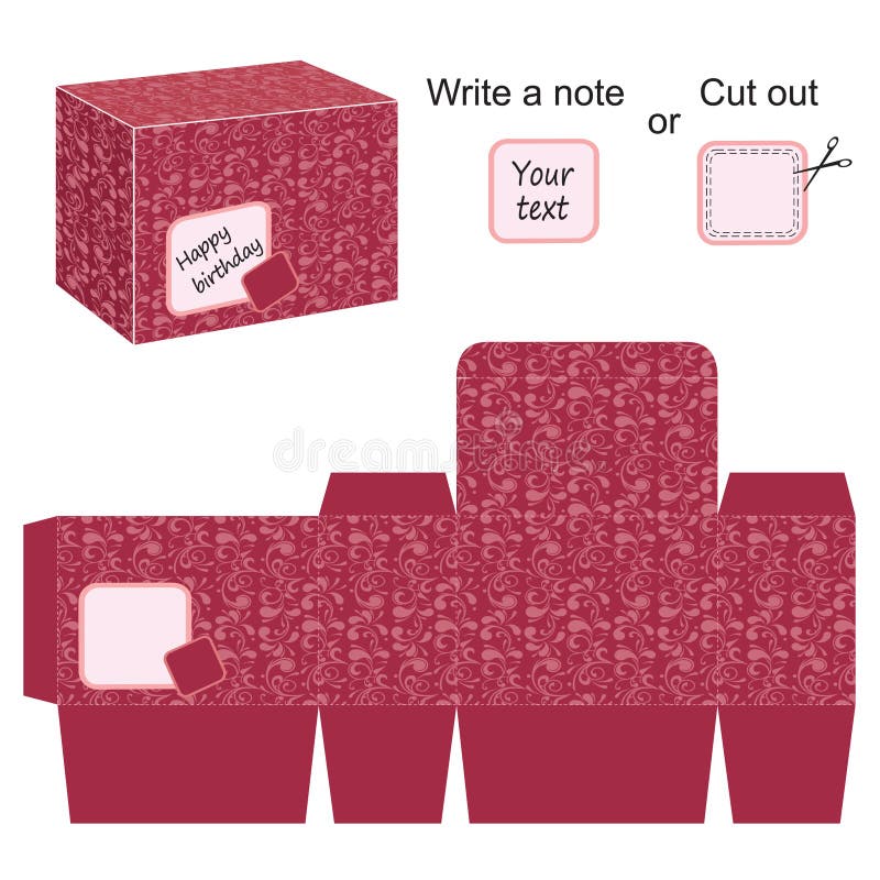 Interesting Box Template with Floral Pattern Stock Vector ...