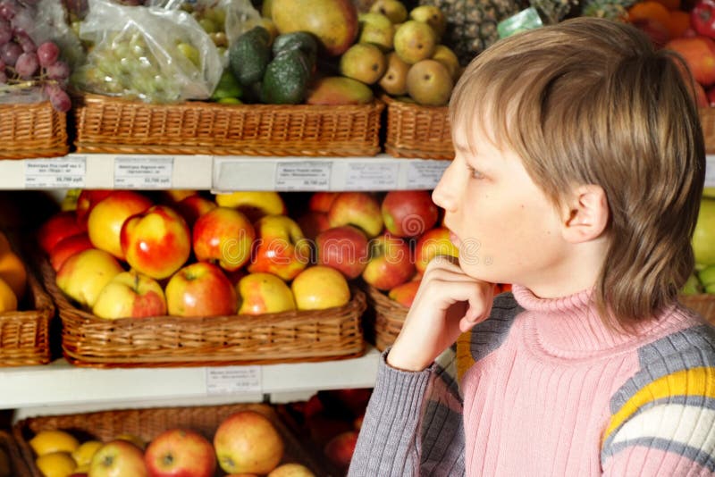 Interesting Boy in the Store Stock Photo - Image of food, caucasian ...