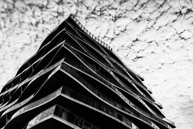 Interesting Architecture on Side of Brick Building with Windows Stock ...