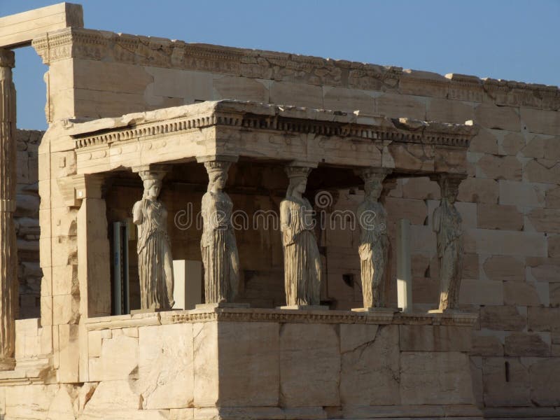 Interesting Columns of Erechtheion Temple in Acropolis Stock Image ...