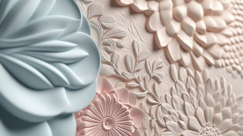 Interesting Complex 3D Wall Texture in Pastel Tones Stock Illustration ...
