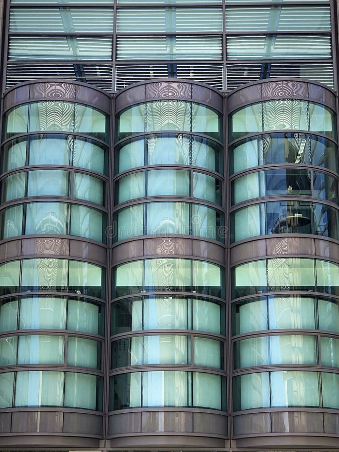 Interesting Curved Office Windows in Shades of Blue and Gray with ...
