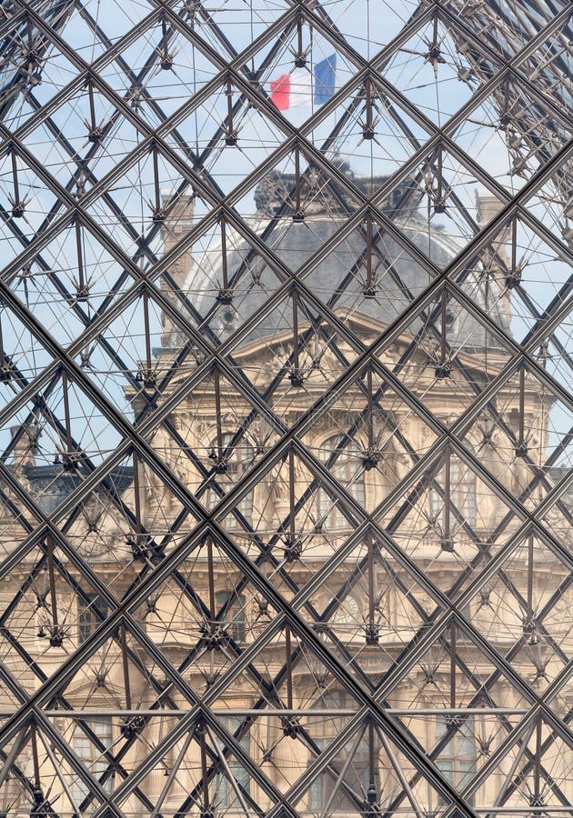 Interesting Detail of Louvre Museum Pyramid Editorial Stock Image ...