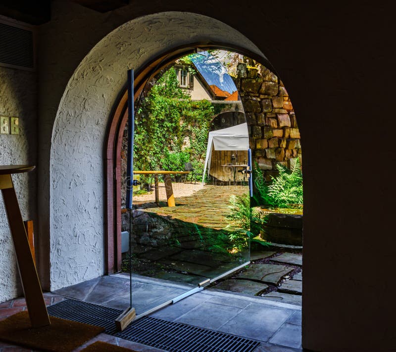 Interesting Door Produced from only One Glass Stock Image - Image of ...