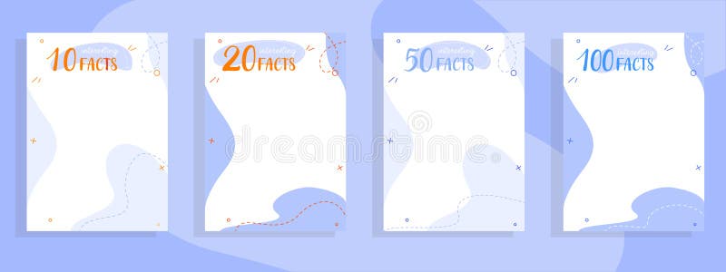 10,20,50,100 Interesting Facts Lists Colorful Templates for Web. Stock ...