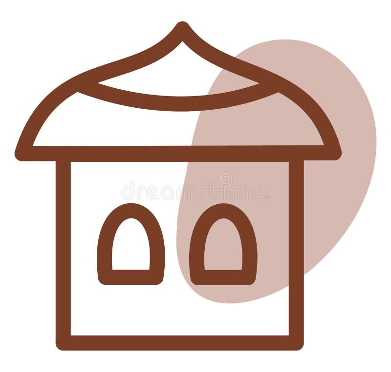 Interesting Family House, Icon Stock Vector - Illustration of line ...