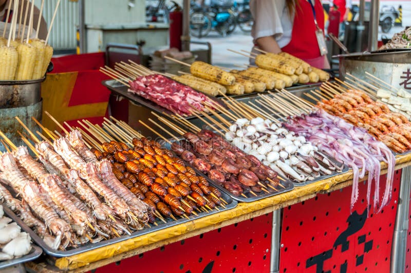 Interesting Food on the Street Stock Photo - Image of food, vegatable ...