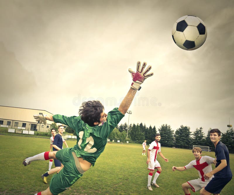 An Interesting Football Match Stock Image - Image of goalie, goal: 46422257
