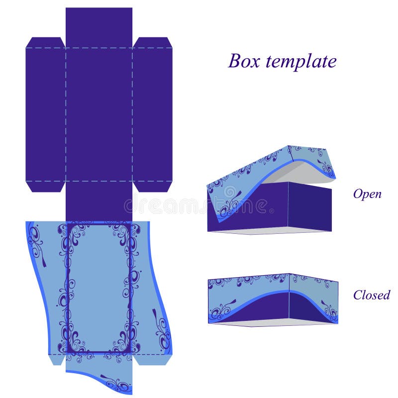 Interesting Box Template, Blank and with Design Stock Vector ...