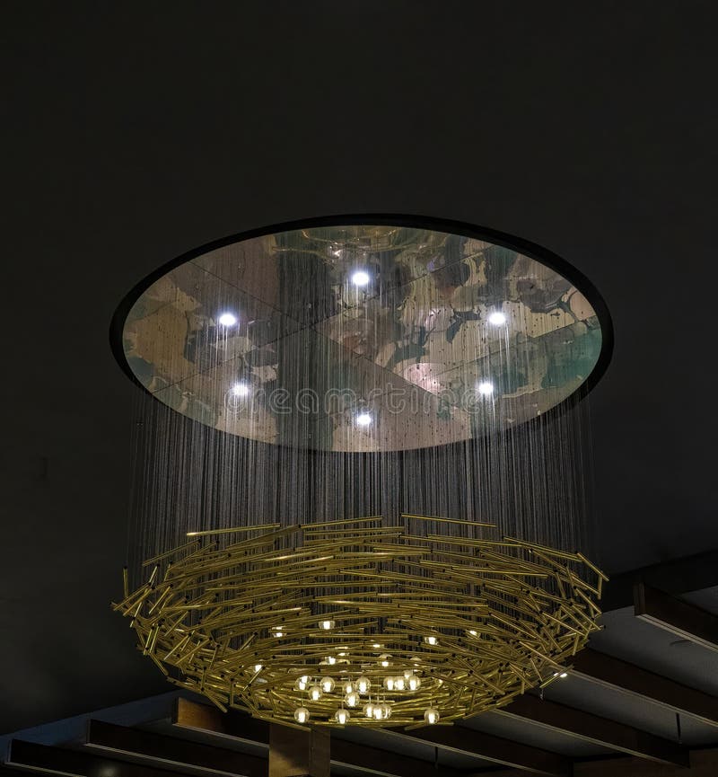 Interesting Glowing Ceiling Light Stock Image - Image of lamp, ceiling ...