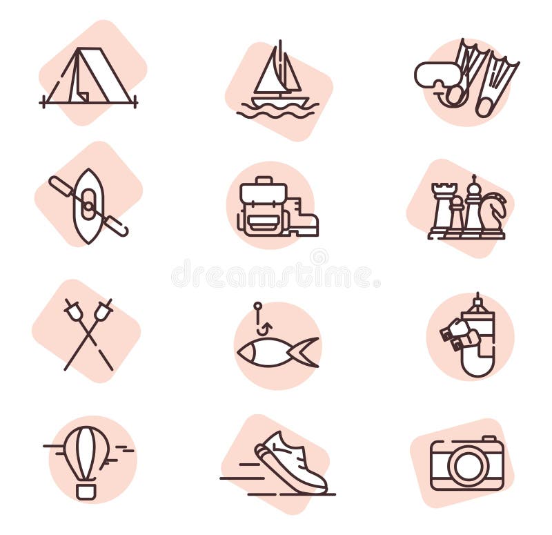 Interesting hobbies, icon stock vector. Illustration of character ...