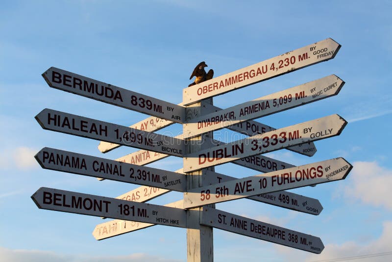 Interesting and Humorous Direction Sign Stock Photo - Image of unique ...