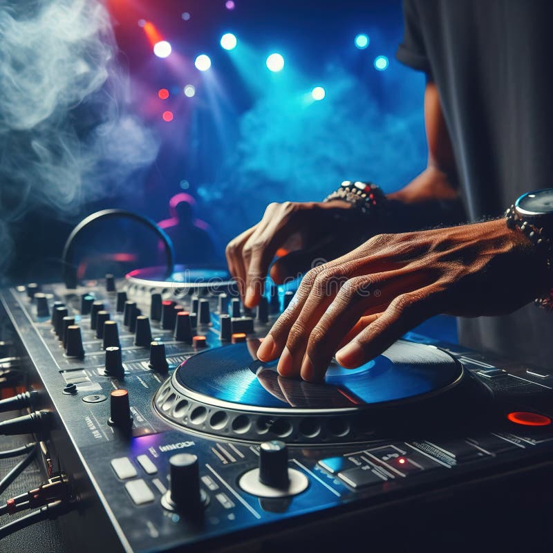 Interesting Illustration for DJ Day. Generative AI Stock Illustration ...