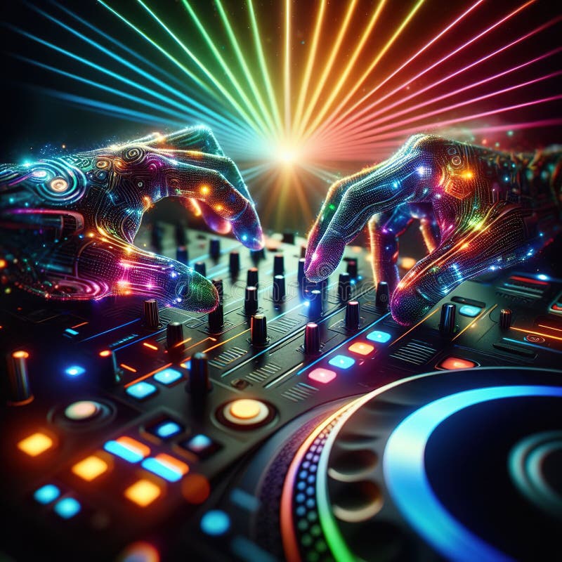 Interesting Illustration for DJ Day. Generative AI Stock Photo - Image ...