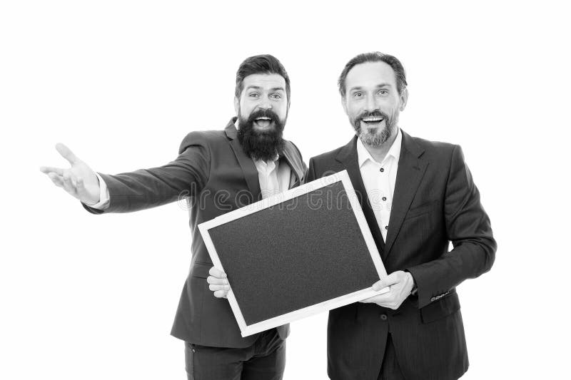 Interesting Information Business People Concept Men Bearded Guys Wear