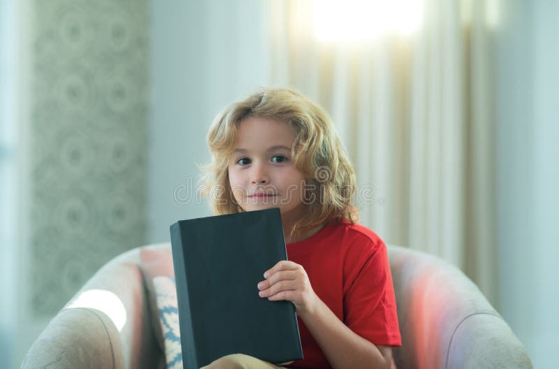 Interesting Kids Book Story. Kid Read Book at Home. Stock Photo - Image ...