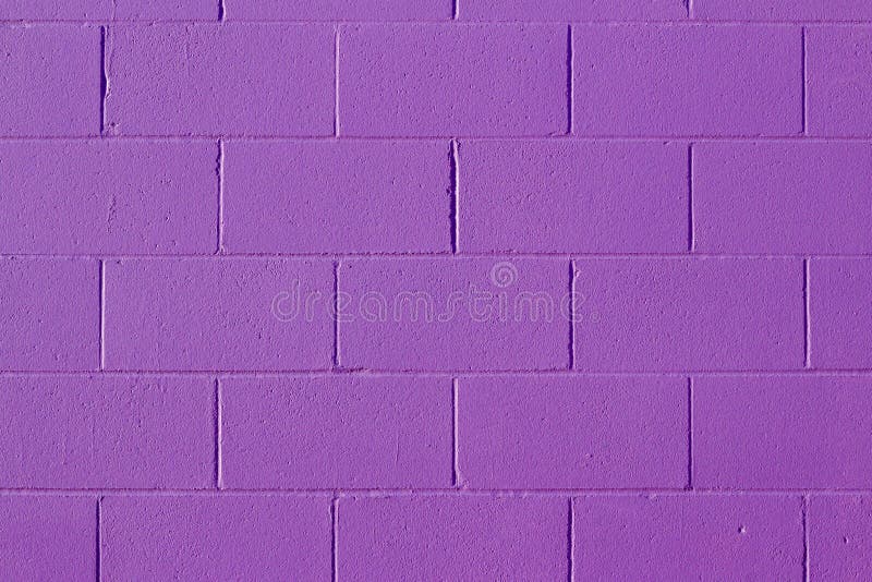 Purple Painted Cement Block Wall Texture Background Stock Image - Image ...