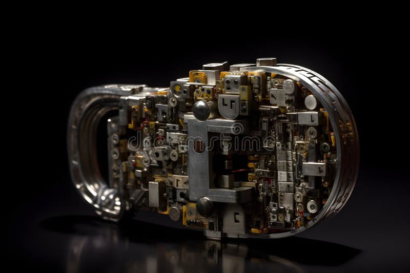 Interesting Lock Made from Metal Showing Bits. Generative AI Stock ...