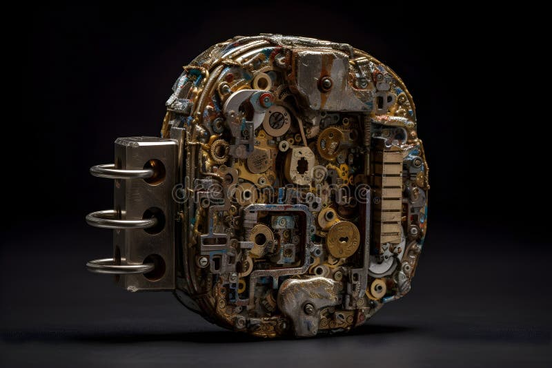Interesting Lock Made from Metal Showing Bits. Generative AI Stock ...