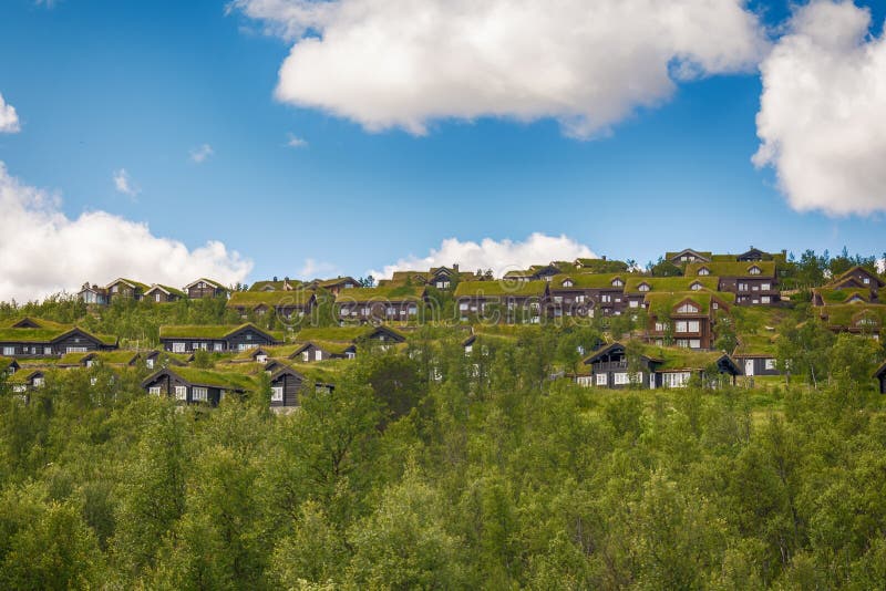 Interesting Norwegian Mountain Houses Stock Image - Image of home ...