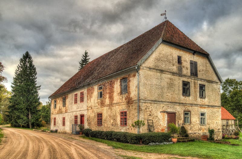 Interesting Old Building in Tasi, Latvia Stock Photo - Image of aged ...