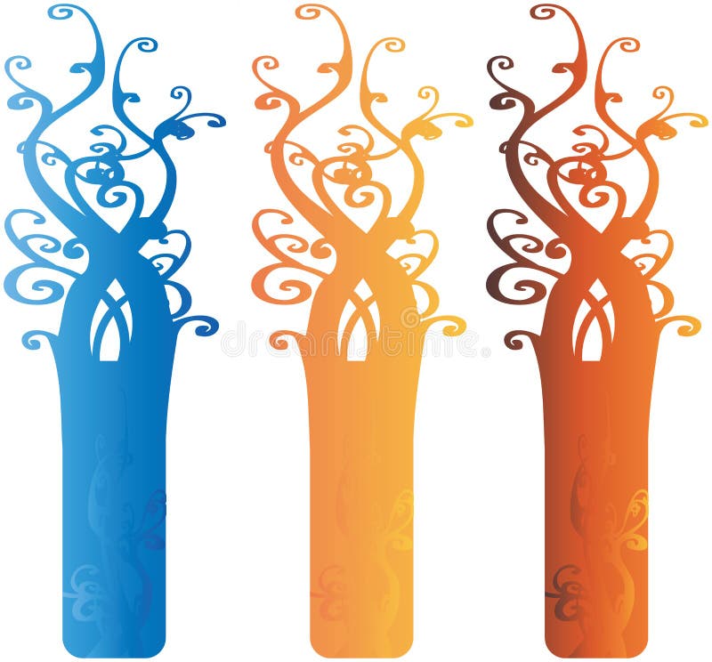 Interesting Ornate Tree Design Elements Illustrati Stock Illustration ...