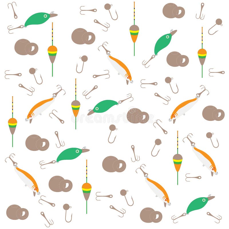 Interesting Pattern with Different Tools for Fishing Stock Vector ...