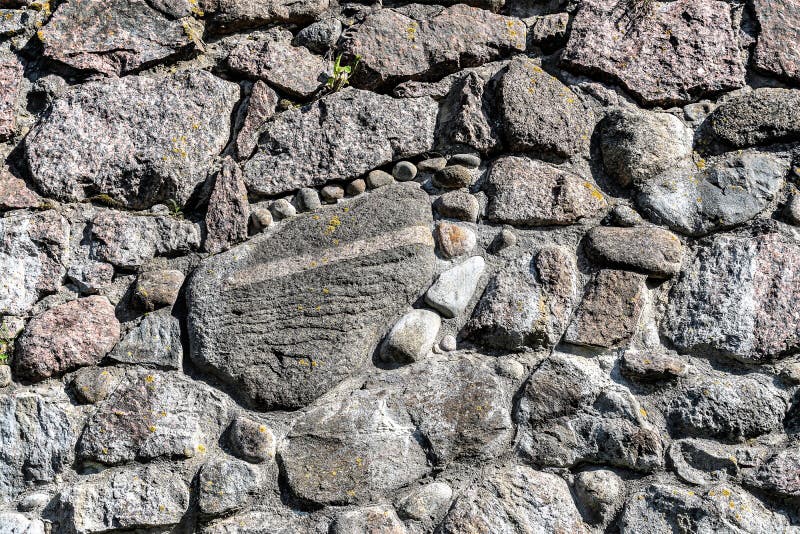 Interesting Pattern of Stone Laying in the Old Fortress Wall. Stock ...
