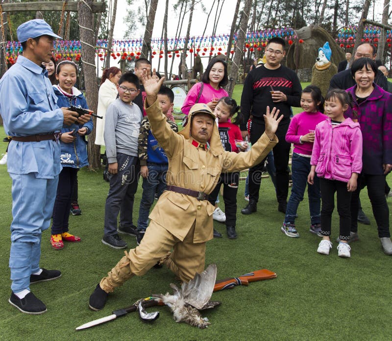 The Interesting Performance in the Country Park,chengdu,china Editorial ...