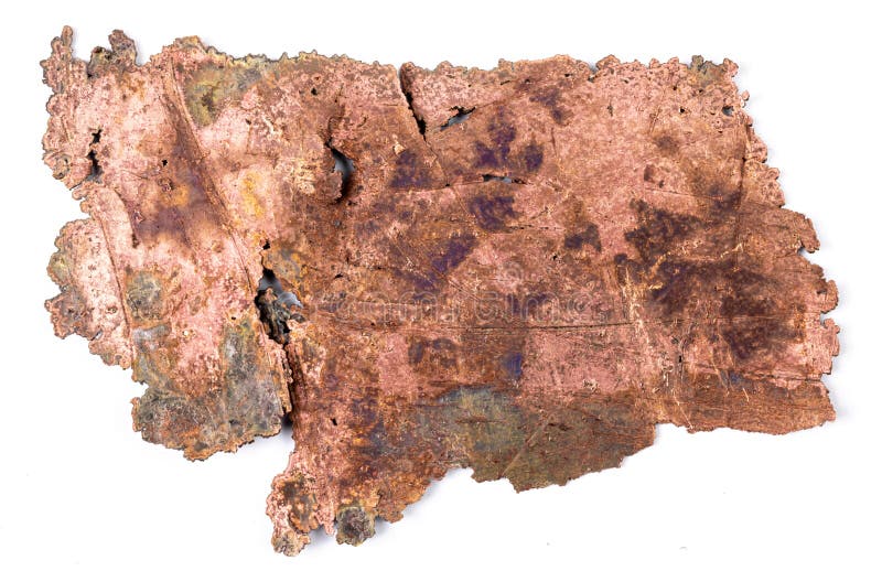 An Interesting Piece of Copper on a White Isolated Background Stock ...