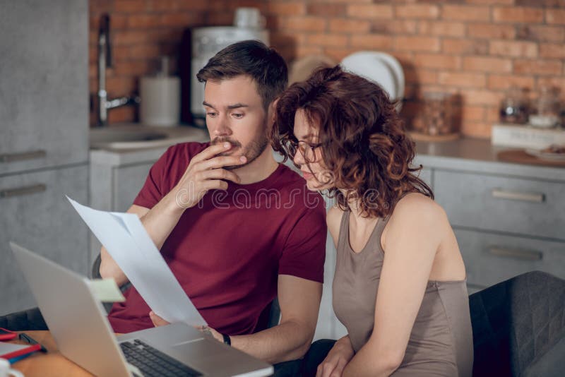 Two People Working on Project and Looking Busy Stock Photo - Image of ...
