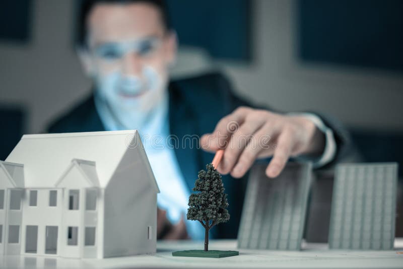 View of Hardworking Man Creating Beautiful Layouts Stock Photo - Image ...