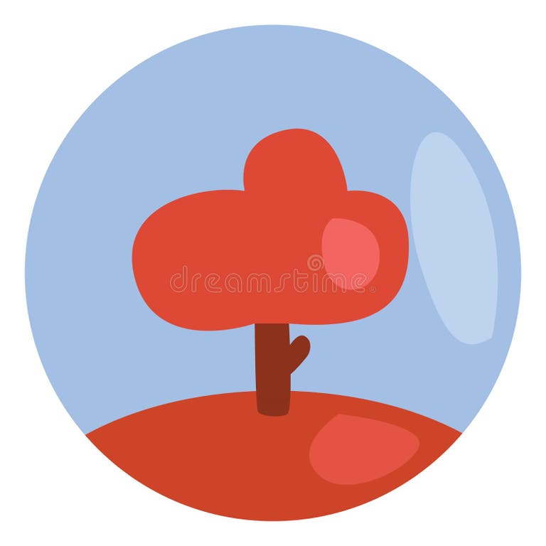 Interesting red tree, icon stock vector. Illustration of design - 258930058
