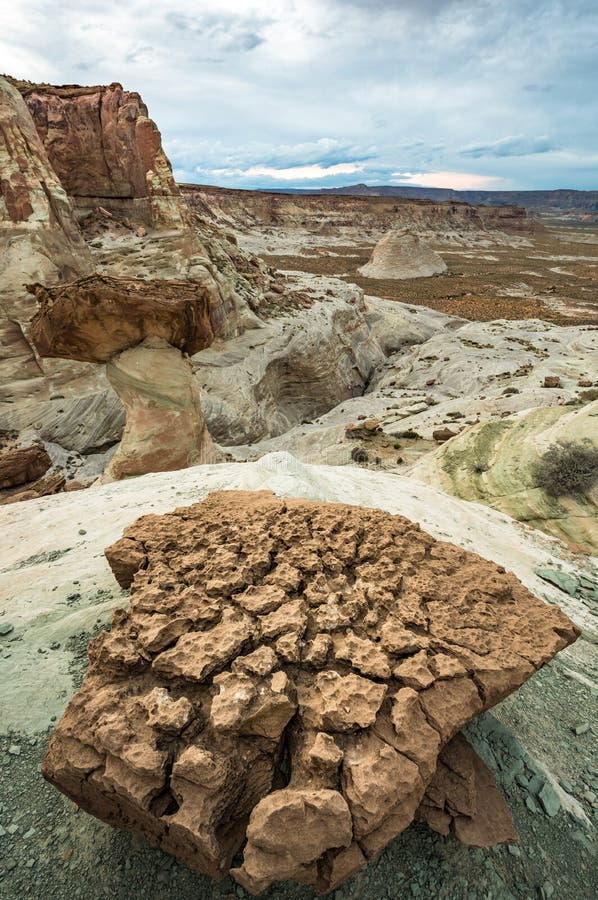 Interesting Rock Formation in Desert Landscape. Stock Image - Image of ...