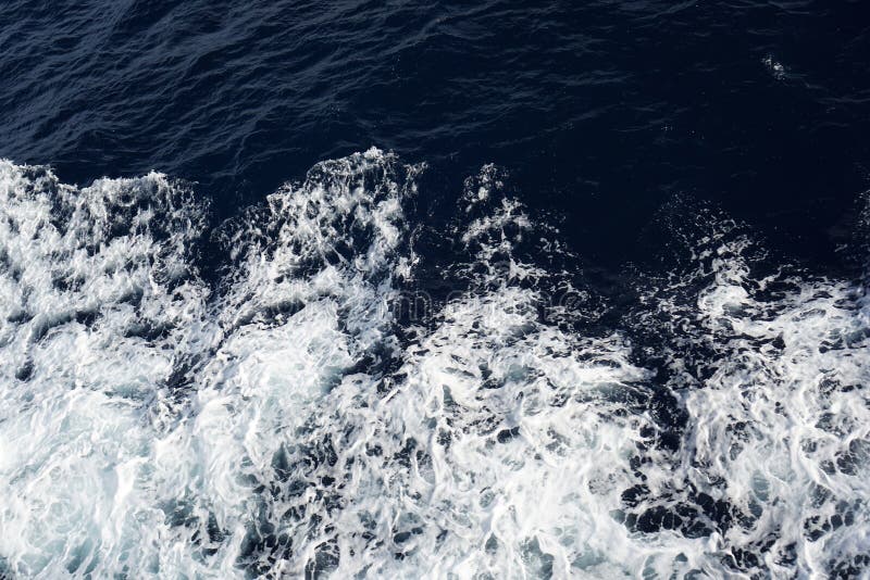 Interesting Sea Waves Generated by a Ferry Stock Image - Image of ...