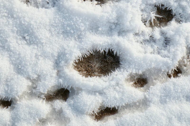 Interesting Snow Pattern on the Ground in Very Cold Weather Stock Image ...
