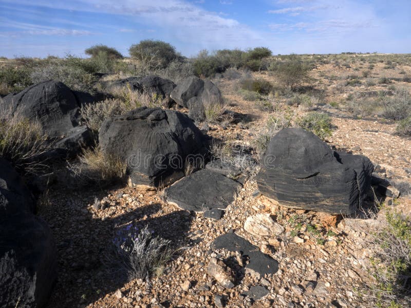 Interesting Stones in Central Namibia. Stock Image - Image of landscape ...