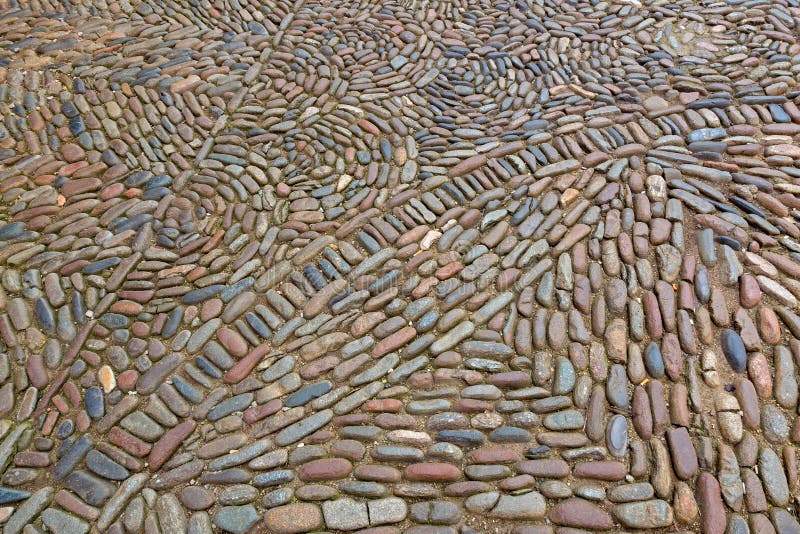 Interesting Street Detail with Pebble Stones Stock Photo - Image of ...