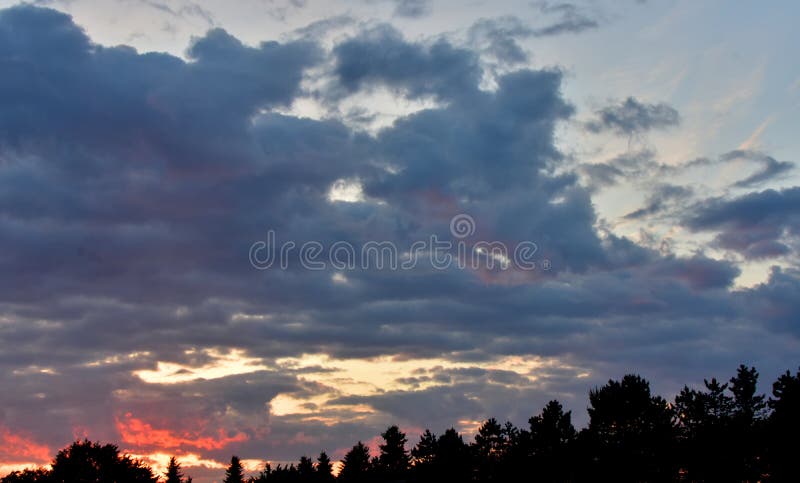 Interesting Sunset Over the Land Stock Photo - Image of travel ...