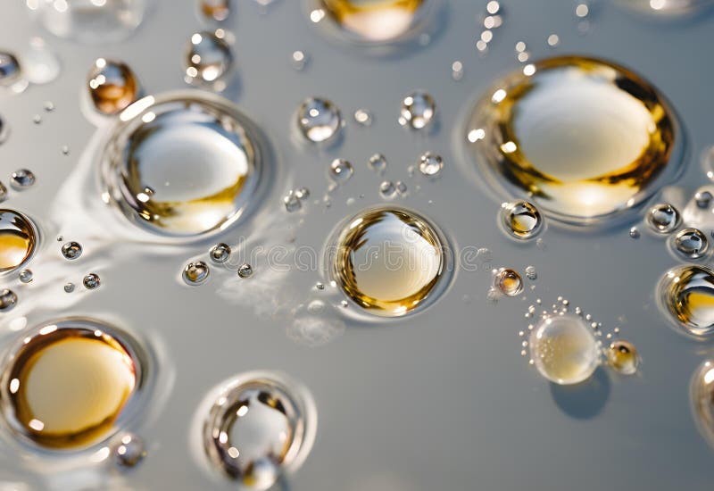 Abstract Background with Silver, Platinum and Gold Bubbles. AI ...