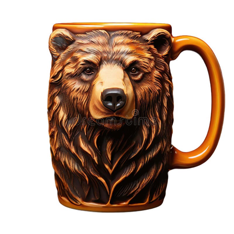 Interesting Unique Unusual Ceramic Bear Mug Cup, Isolated Cut-out on ...