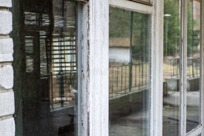 An Interesting View of Old Windows in a Forgotten Building in the Style ...