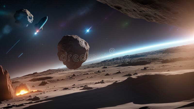 An Interesting View of a Planet with a Rock and a Small Object AI ...