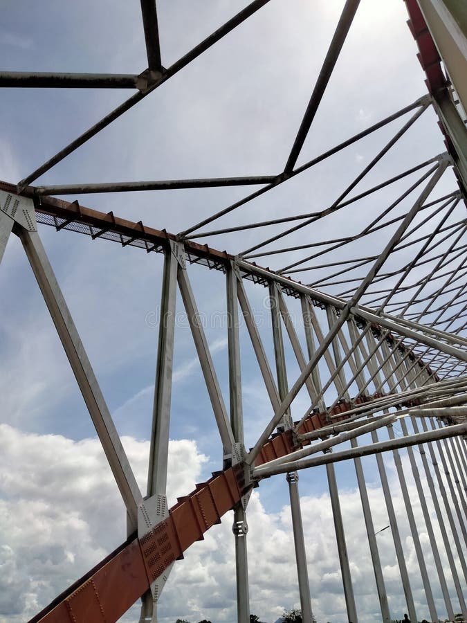 Interesting View of the Suspension Bridge Stock Image - Image of ...