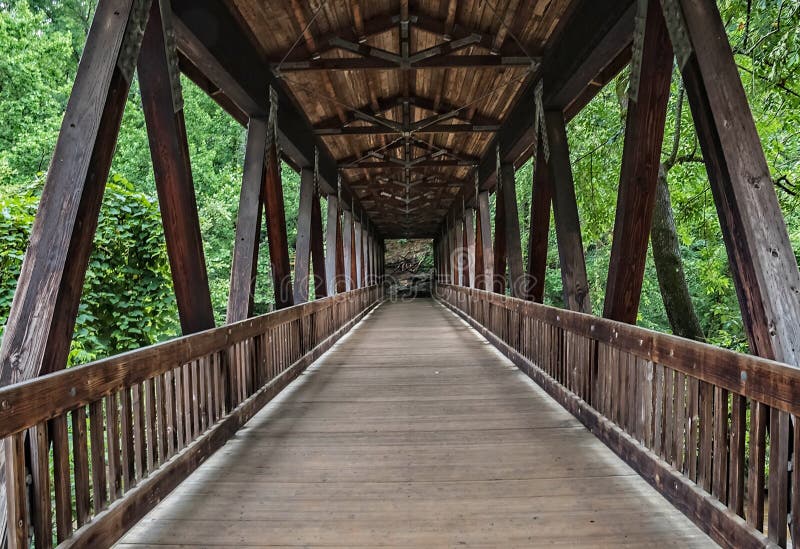 An Interesting View of a Wooden Bridge Stock Photo - Image of bridge ...