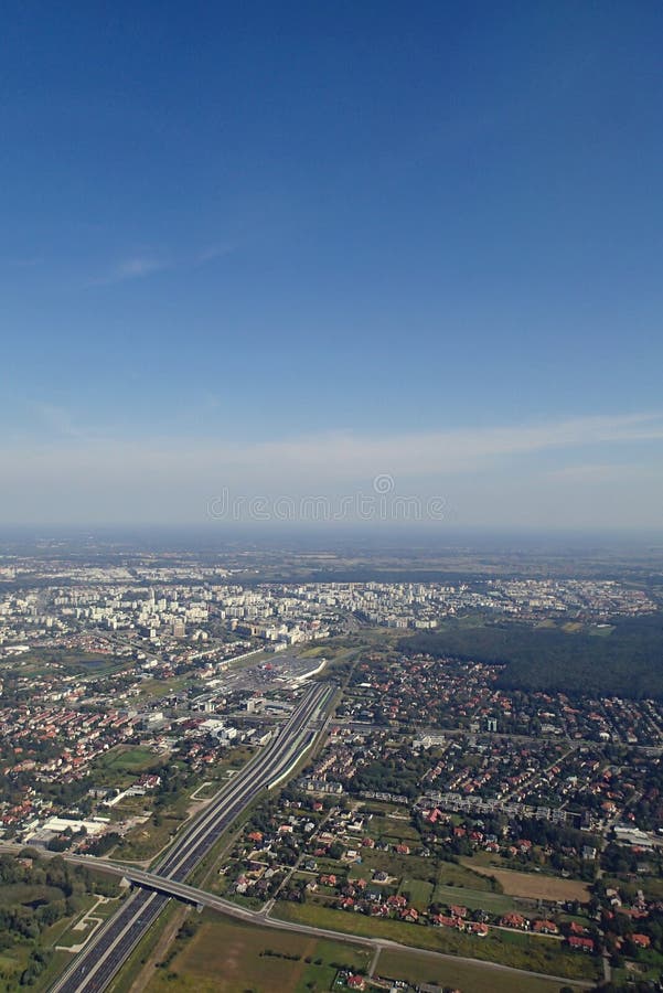 Interesting Views from the Airplane Window on a Warm Summer Day Stock ...