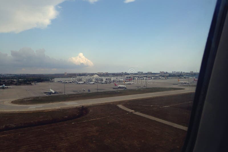 Interesting Views from the Airplane Window on a Warm Summer Day Stock ...